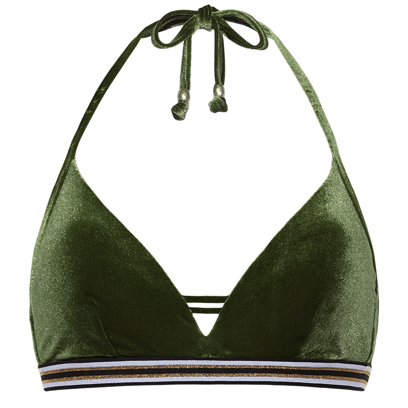 Beachlife Cypress Padded Triangle Bikinitop Velvet Green Annadiva