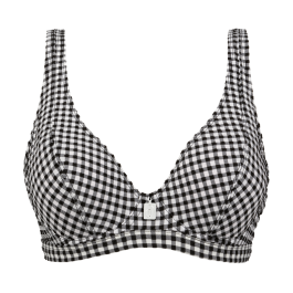 Annadiva Swim Checky Plunge Bikinitop Black & White - Annadiva