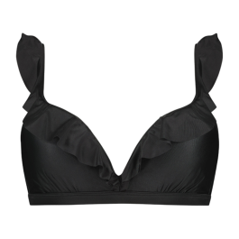 Beachlife Dark Grey Plunge Bikinitop - Annadiva