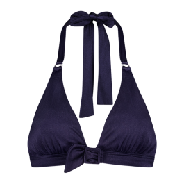 Cyell Badmode Satin Navy Triangle Bikinitop - Annadiva