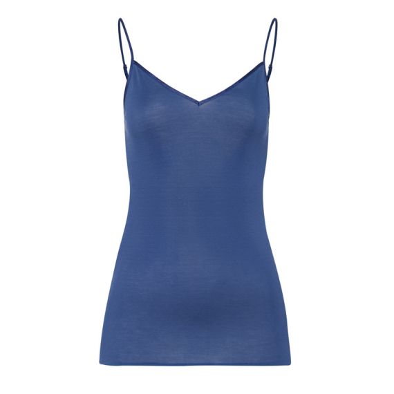 Hanro Cotton Seamless Top met Spaghettibandjes True Navy - Annadiva