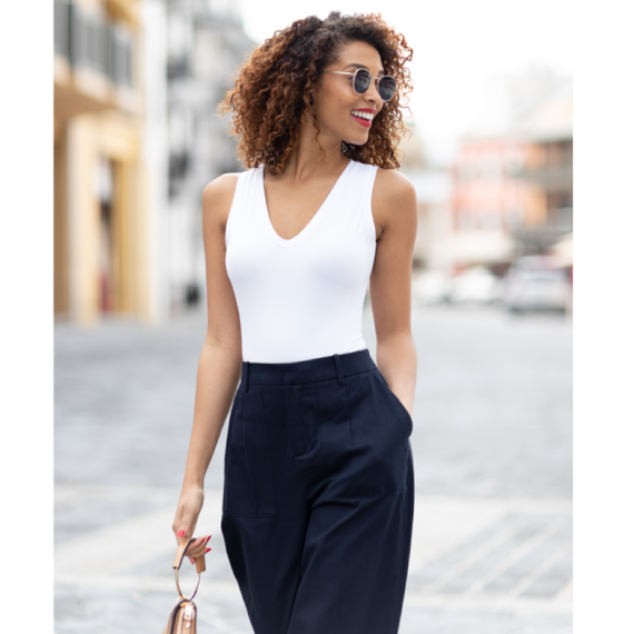 Spanx Suit Yourself V-Neck Bodysuit White - Annadiva