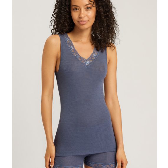 Hanro Woolen Lace Top Nightshade - Annadiva