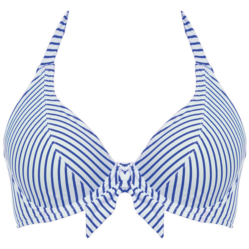 Freya Swim Totally Stripe Halter Bikinitop Cobalt - Annadiva
